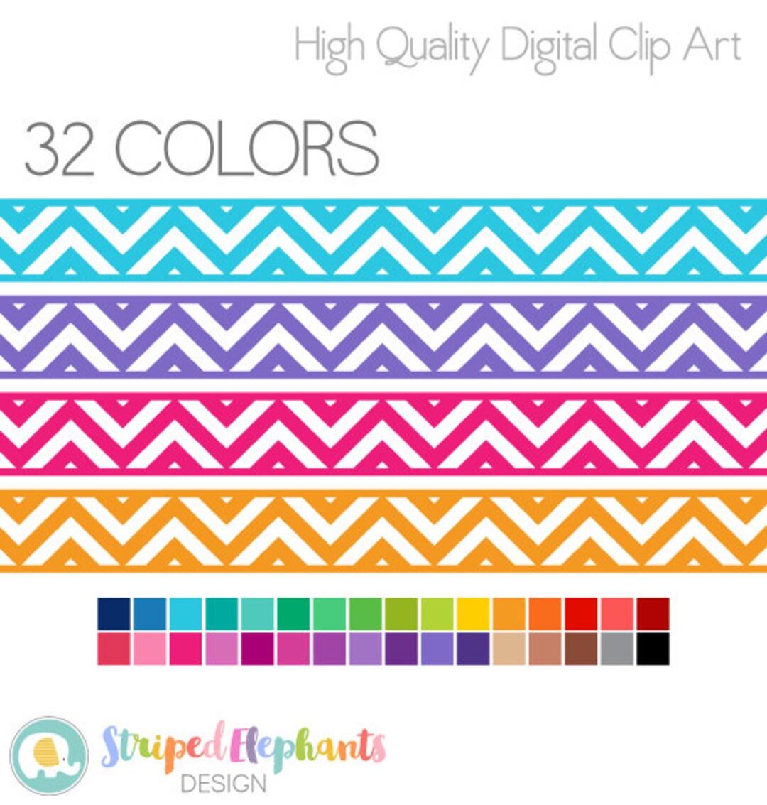 Chevron Digital Borders Zigzag Clipart Edging Instant Download ...