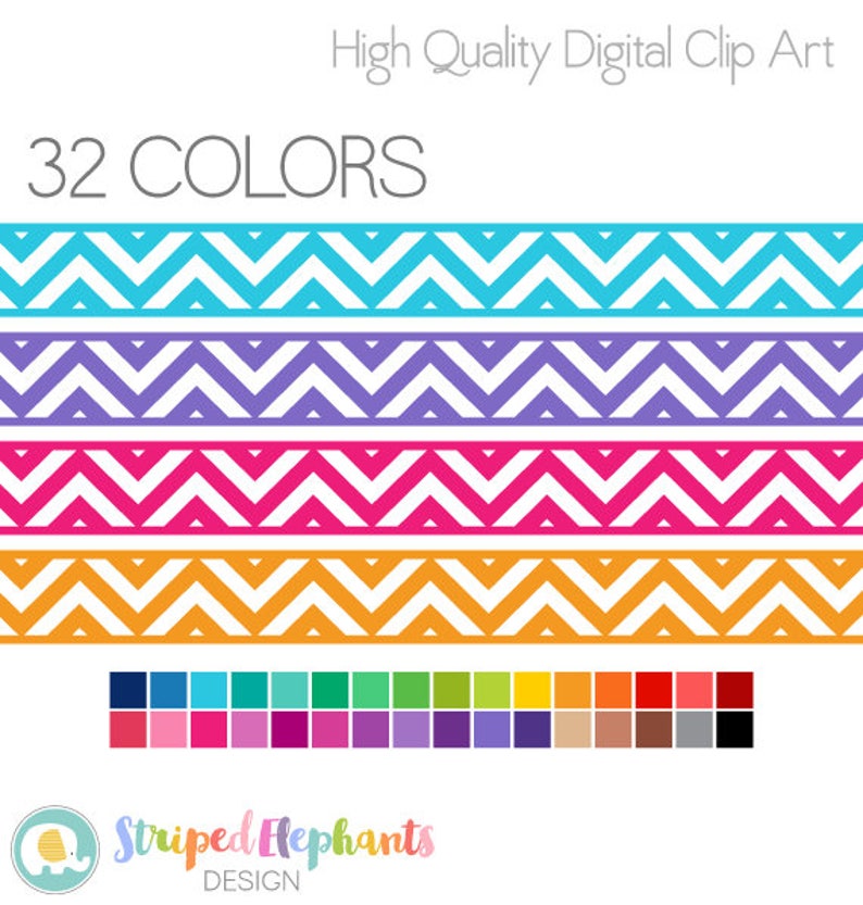 Chevron Digital Borders Zigzag Clipart Edging Instant Download ...