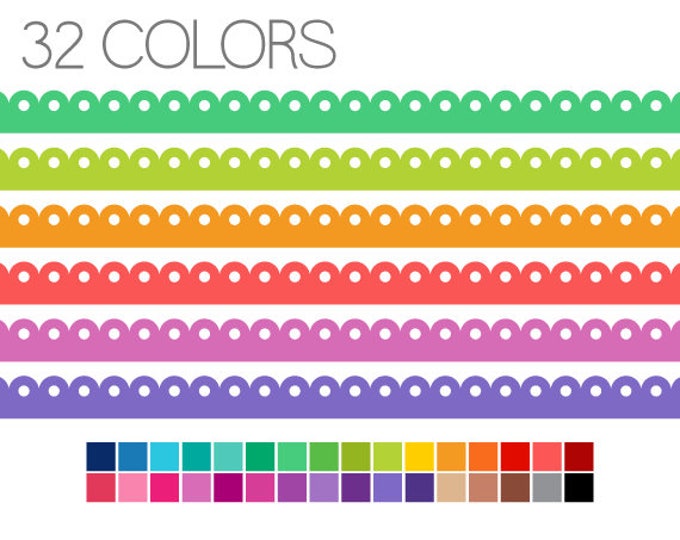 Digital Edging Clipart Fancy Scalloped Digital Borders Instant Download ...