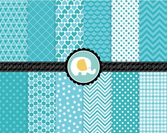 Aquamarine Dream Digital Paper Aqua Teal Old Paper Textures - Etsy