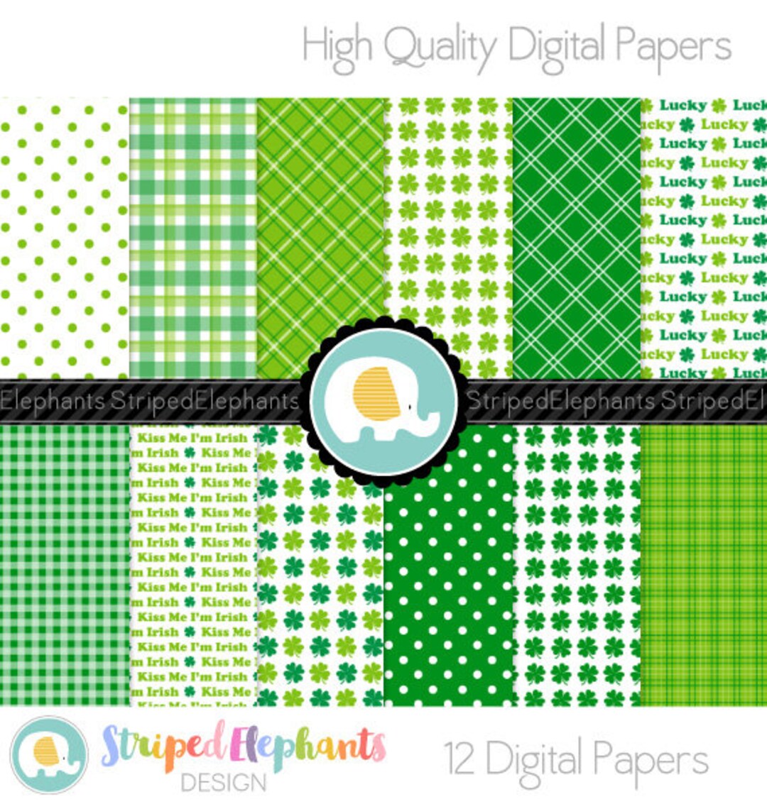 St Patrick's Day Digital Paper Pack St Patricks Digital - Etsy
