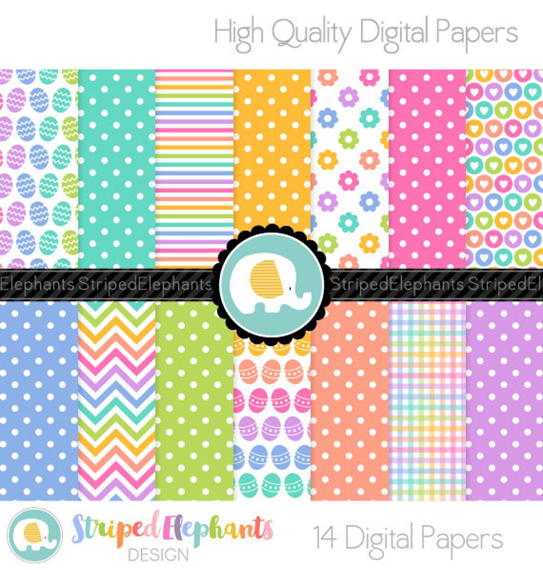 Easter Fun Digital Paper Pack, Spring Digital Scrapbook Paper, Easter ...