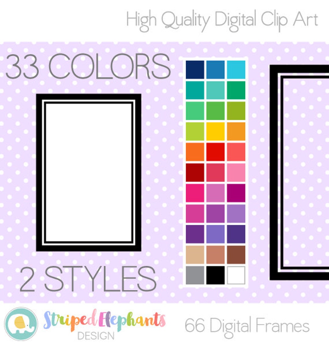 Line Rectangle Digital Frames Clip Art Frames Printable - Etsy