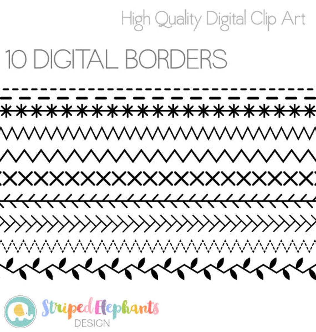 Digital Edging Sewing Stitches Digital Borders Instant Download ...