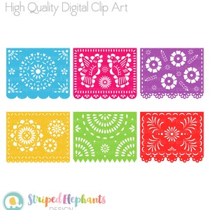 Papel Picado Clipart, Archivos cortados, Banners Mexicanos Imprimibles ...