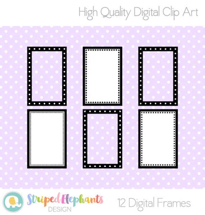 Rectangle Digital Frame Collection 2 Clip Art Frames - Etsy