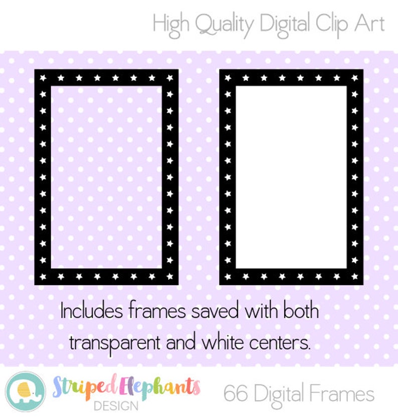 Star Rectangle Digital Frames 2 Clip Art Frames | Etsy