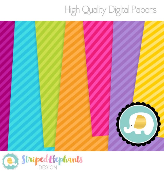 Diagonal Stripes Digital Paper Stripy Digital Backgrounds | Etsy