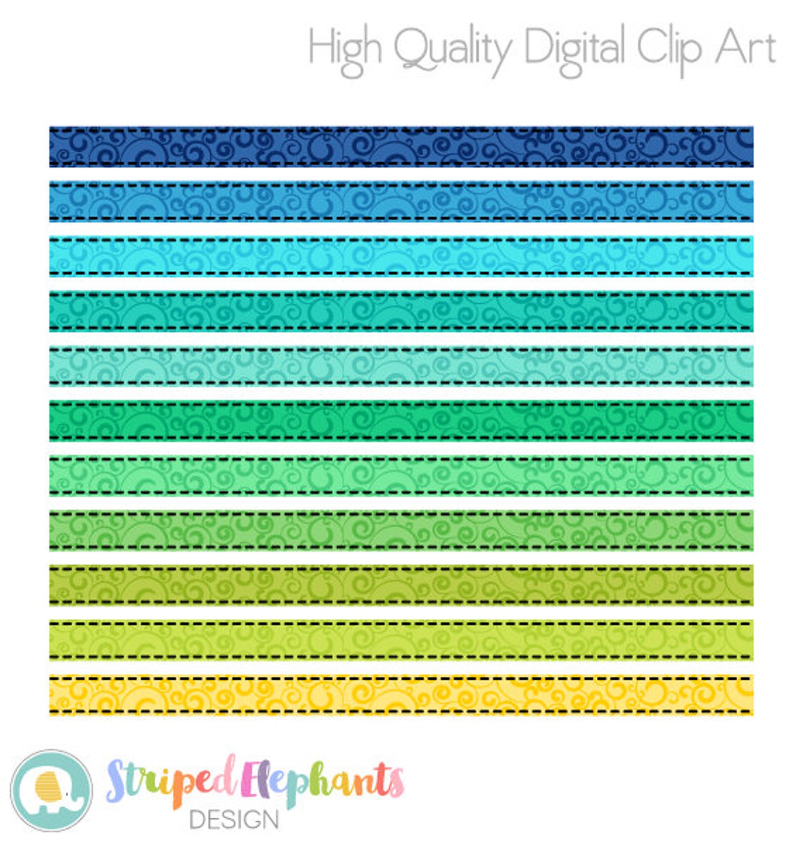 Border Clip Art Swirl Digital Edging Instant Download Commercial Use - Etsy