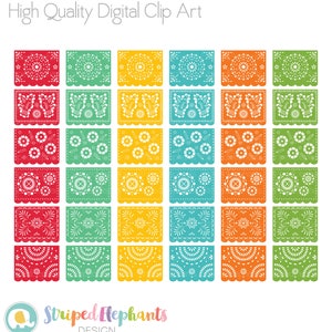 Papel Picado Clipart, Cut Files SVG, Printable Mexican Banners Clip Art ...