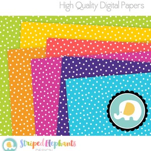 Confetti Dots Digital Paper Pack, Dotty Digital Scrapbook Papers, Dotty ...