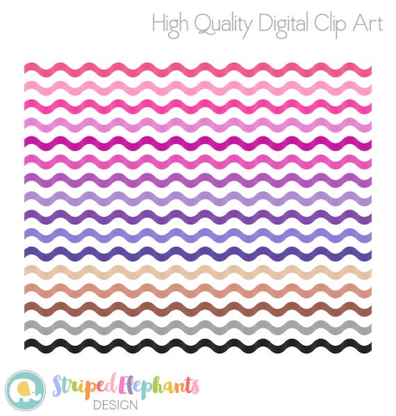 Clipart Borders Ric Rac Digital Edging Instant Download | Etsy