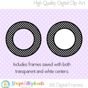 Polka Dot Circle Digital Frames Printable Circle Frames Clip Art Frames ...