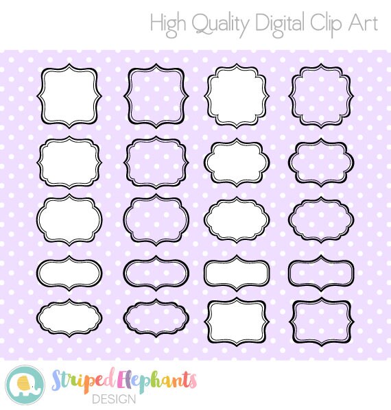 Fancy Frames 1 Clipart Frames Journaling Spots Instant - Etsy