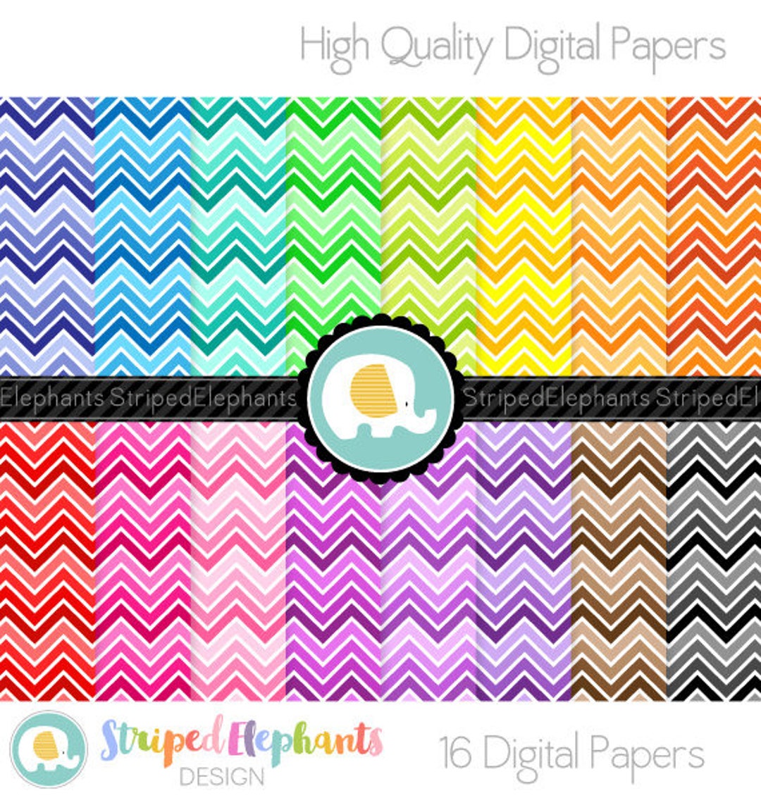 Digital Scrapbook Paper, Chevron Gradient Digital Papers, Chevron ...