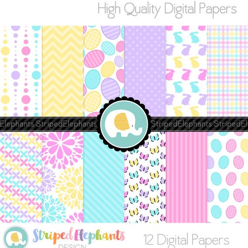 Easter Patterns Paper Pack Digital Paper Easter Background - Etsy
