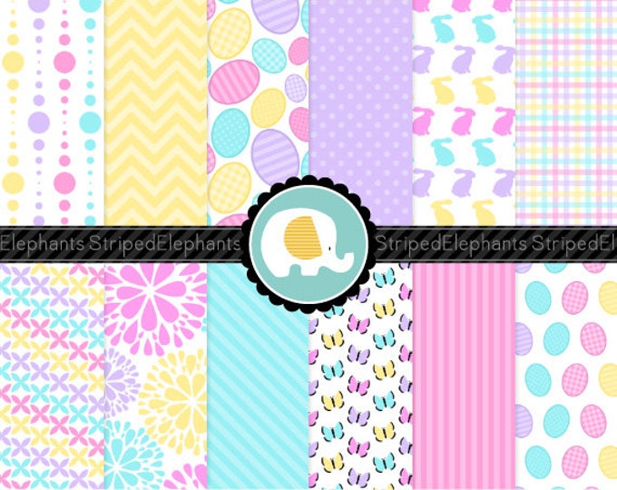 Pretty Easter Digital Paper Pack Easter Scrapbook Paper - Etsy