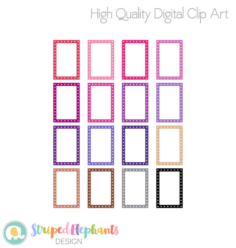 Star Rectangle Digital Frames 2 Clip Art Frames | Etsy