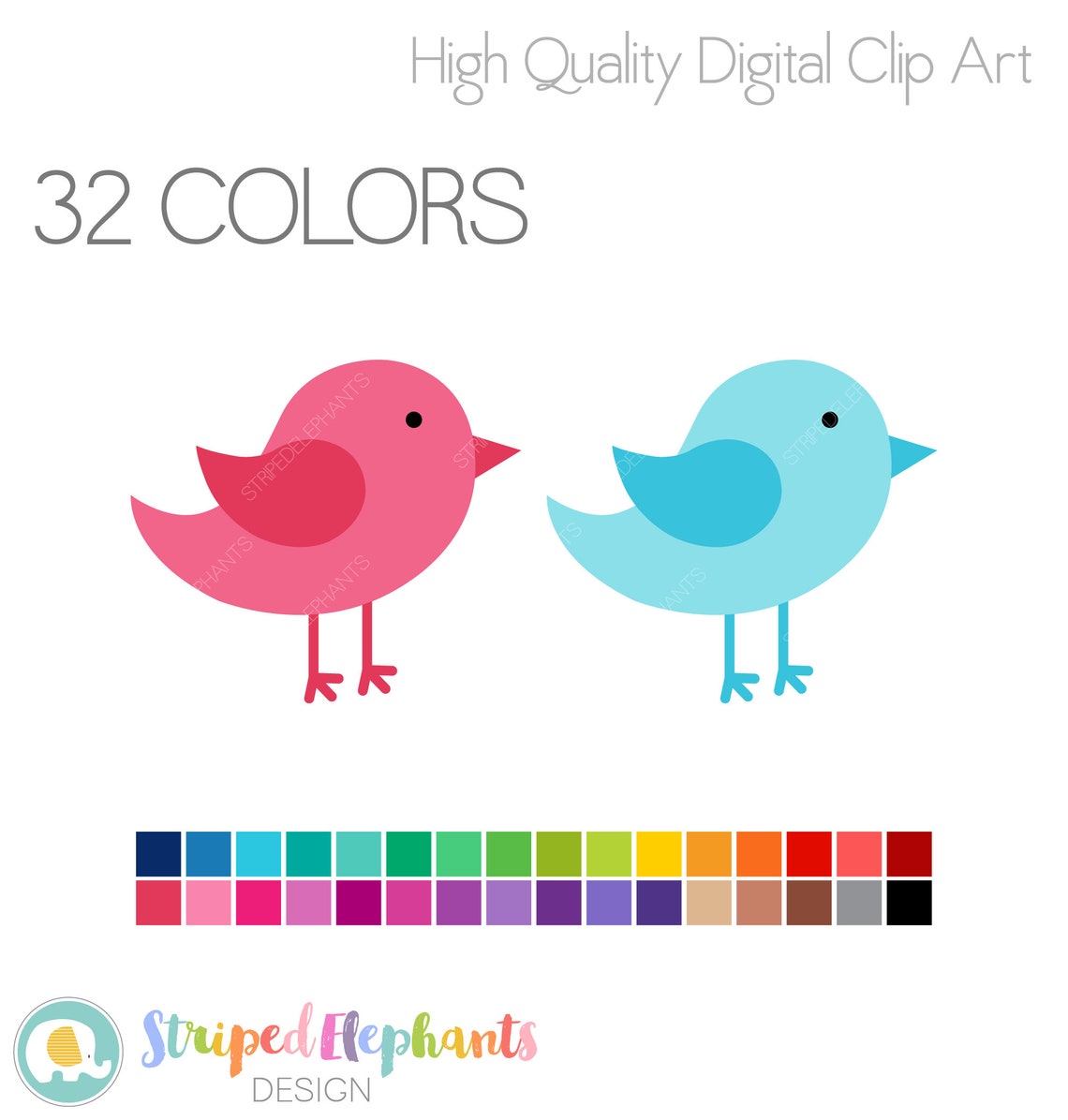 Birds Clipart Animals Digital Clip Art Instant Download | Etsy