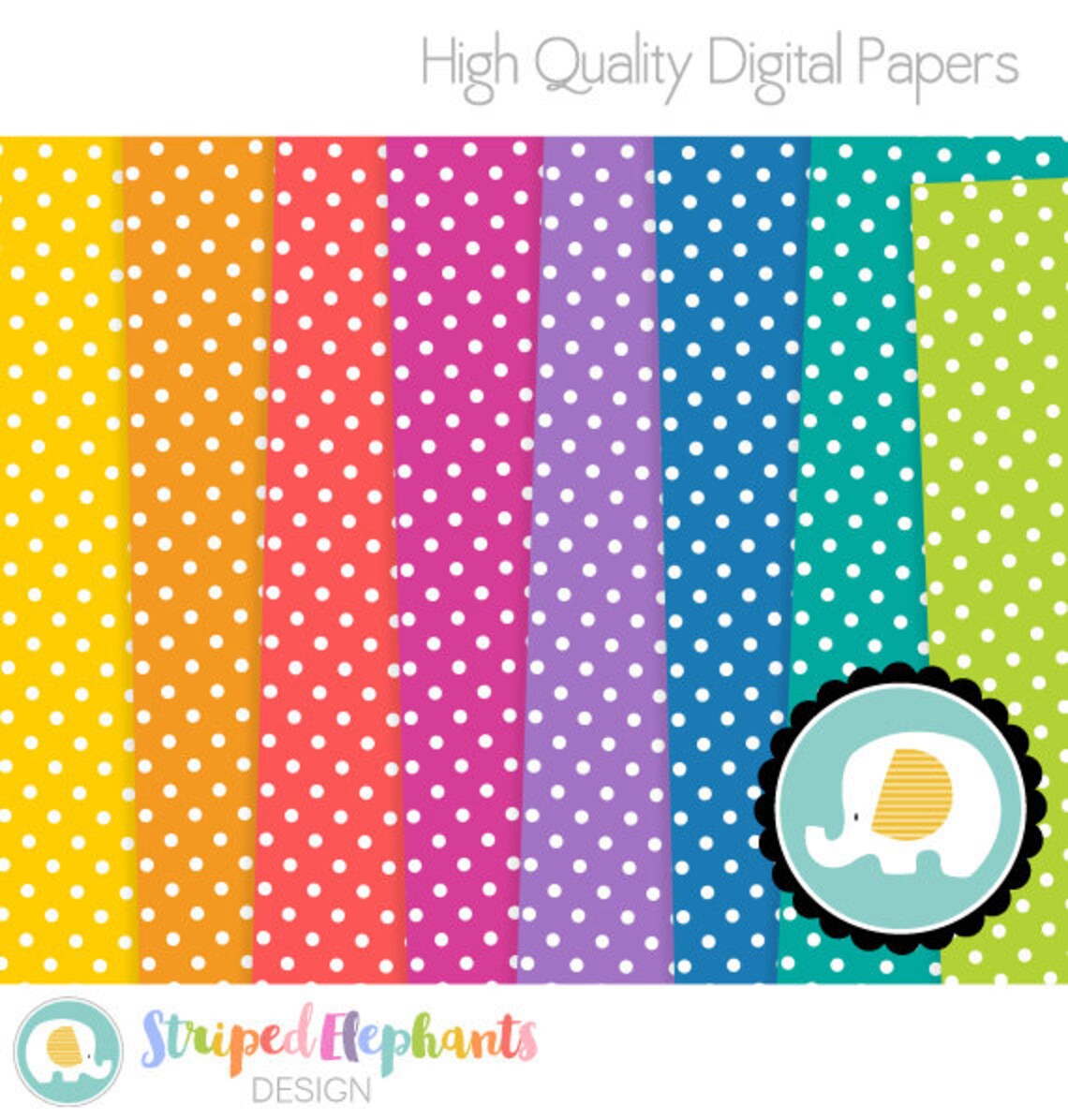 Polka Dot Digital Paper Pack 1 Polka Dot Digital Scrapbook - Etsy