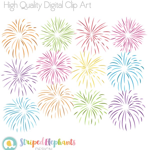 Fireworks Clipart - Etsy