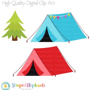 Camping Clip Art Happy Camper Tent Camp Fire Smores - Etsy
