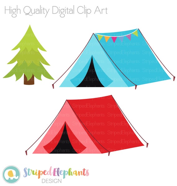 Red Camping Tent Clipart