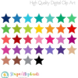 Star Clip Art Stars Digital Clipart Instant Download Commercial Use - Etsy