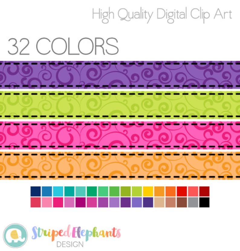 Border Clip Art Swirl Digital Edging Instant Download Commercial Use - Etsy