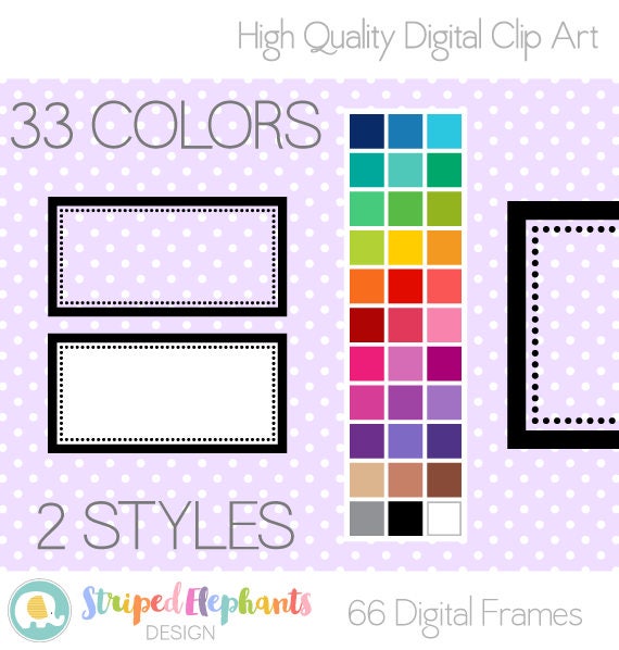 Dotty Rectangle Clip Art Labels Instant Download | Etsy