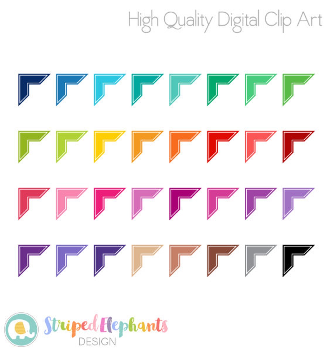 Digital Photo Corners Photo Corners Clip Art Instant - Etsy