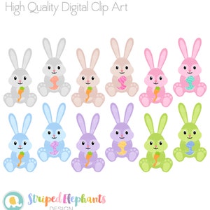 Easter Clip Art, Easter Bunny Clip Art, Easter Egg Clipart, Pastel ...