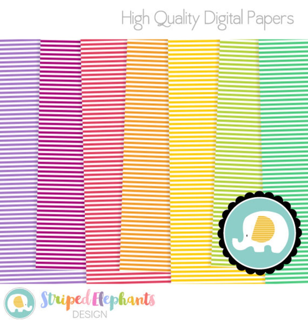 Striped Digital Paper Pack 1, Stripes Digital Paper, Stripes ...