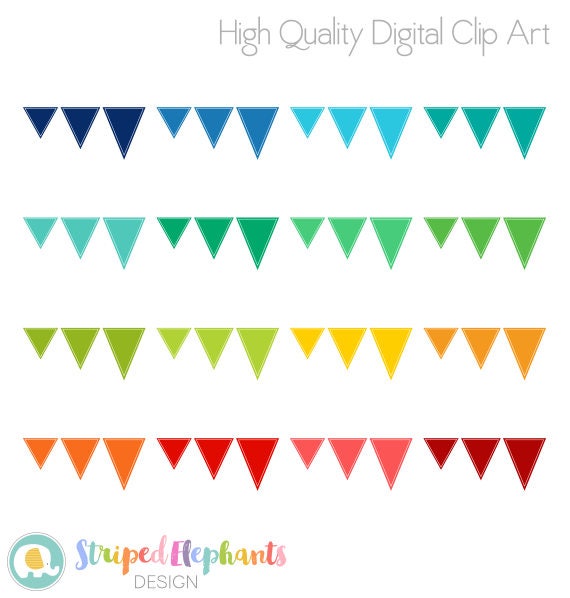 Pennant Flags Clip Art Banner Clip Art Flags Clipart Instant Download ...