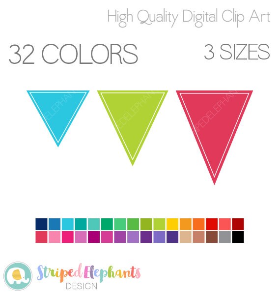 Pennant Flags Clip Art Banner Clip Art Flags Clipart Instant Download ...