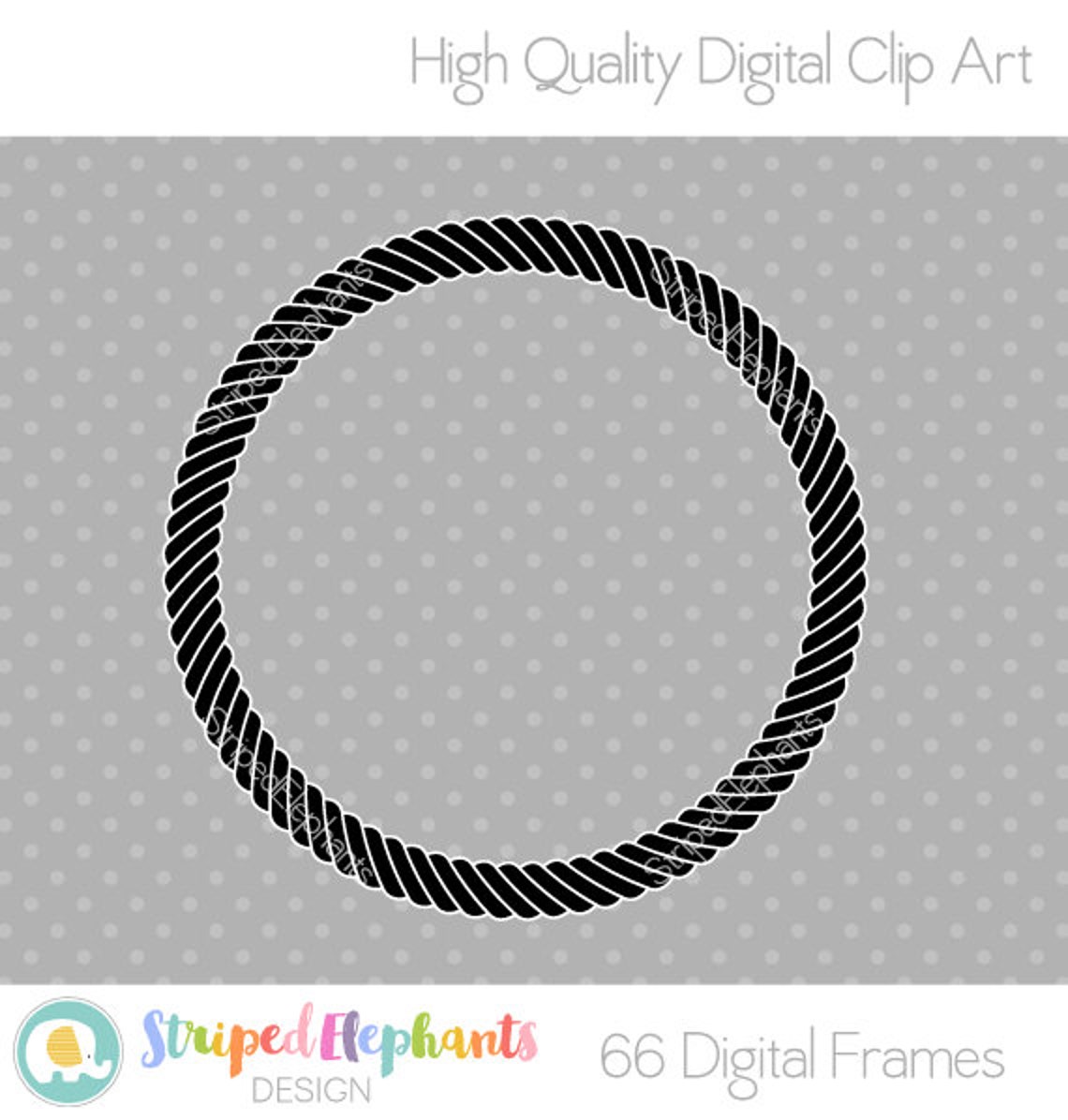Rope Clip Art Digital Frames Circle Round Clipart Borders | Etsy