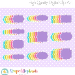 Fancy Colored Digital Frames Digital Journaling Spots Instant Download ...