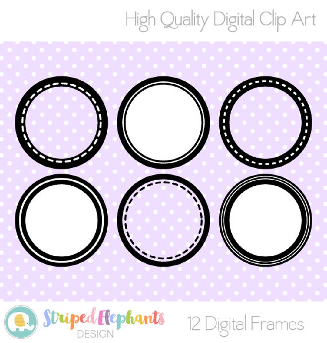 Circle Digital Frame Collection 1 Clip Art Frames Instant Download ...