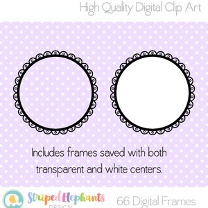Cutout Scalloped Circle Digital Frames 3 Clipart Digital Frames Instant ...
