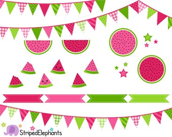 Watermelon Slice Clipart, Fruit Clip Art Summer Party Fruit Wedge ...