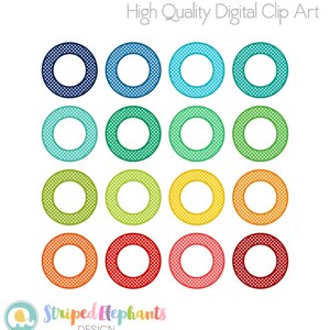 Polka Dot Circle Digital Frames Printable Circle Frames Clip Art Frames ...