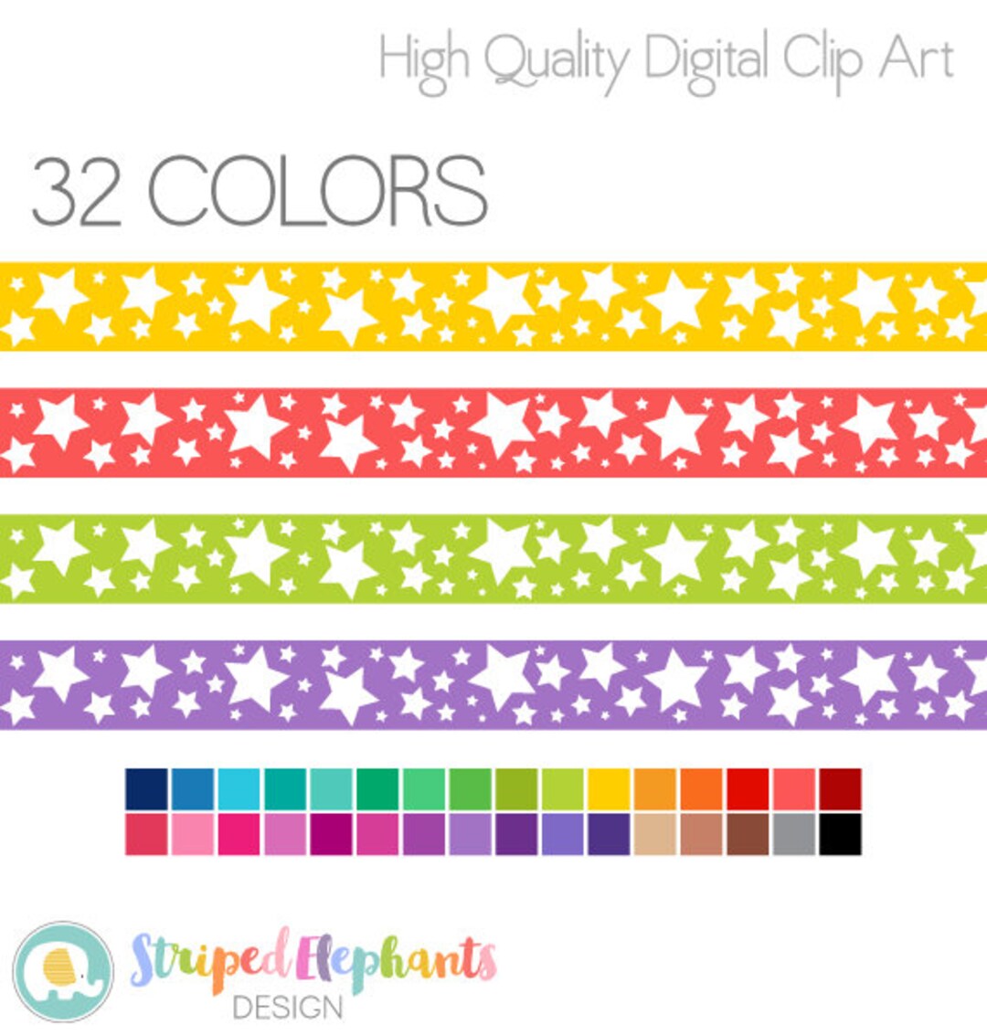 Digital Borders Clip Art Crazy Star Clipart Edging Instant - Etsy