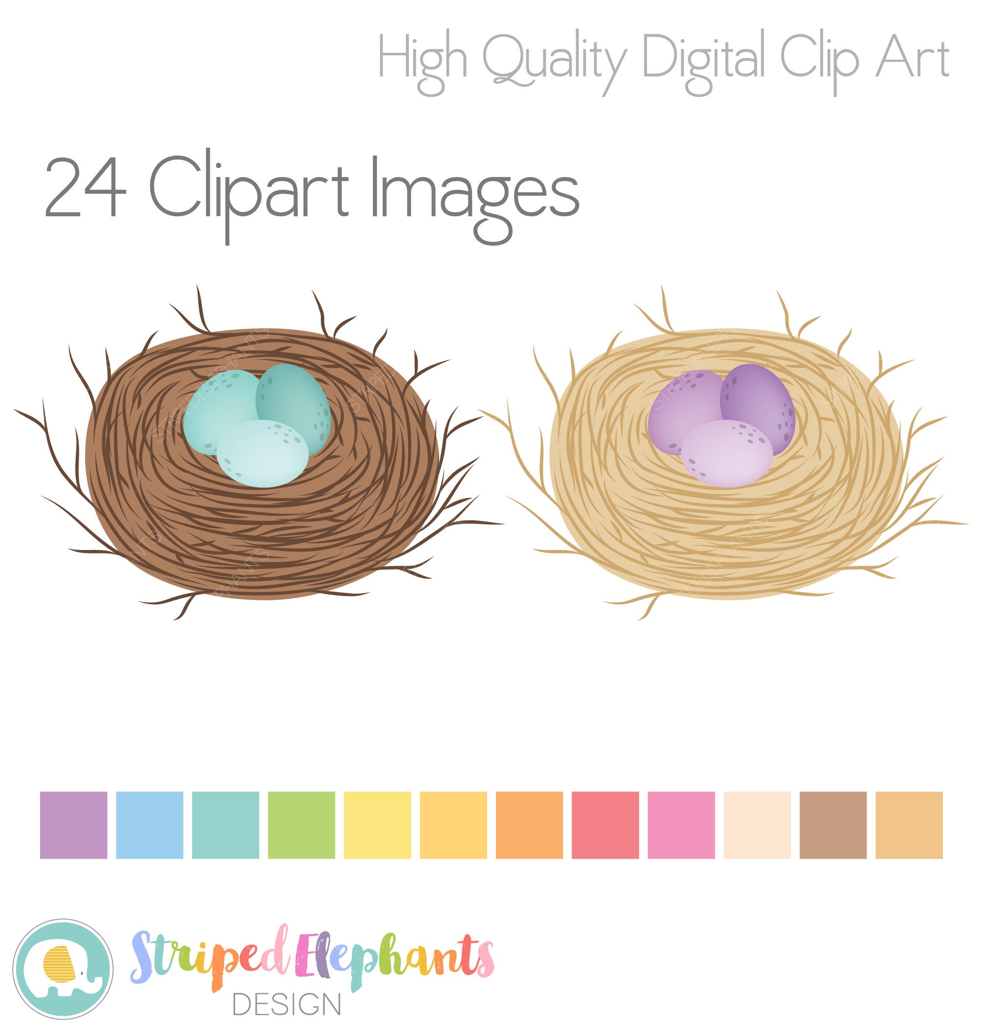 Baby Bird Nest Clipart