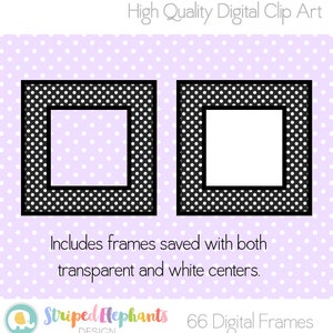 Polka Dot Square Digital Frames Printable Clipart Borders Clip Art ...