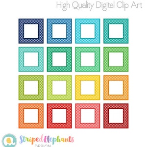 Polka Dot Square Digital Frames Printable Clipart Borders Clip Art ...