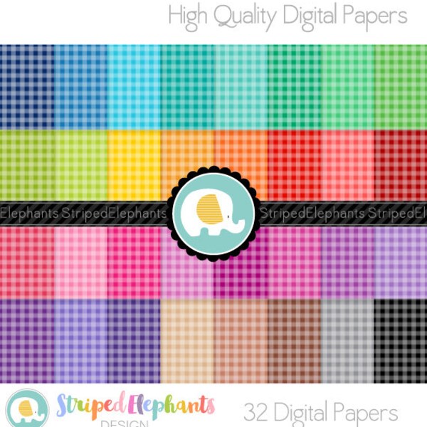 Gingham Paper - Etsy