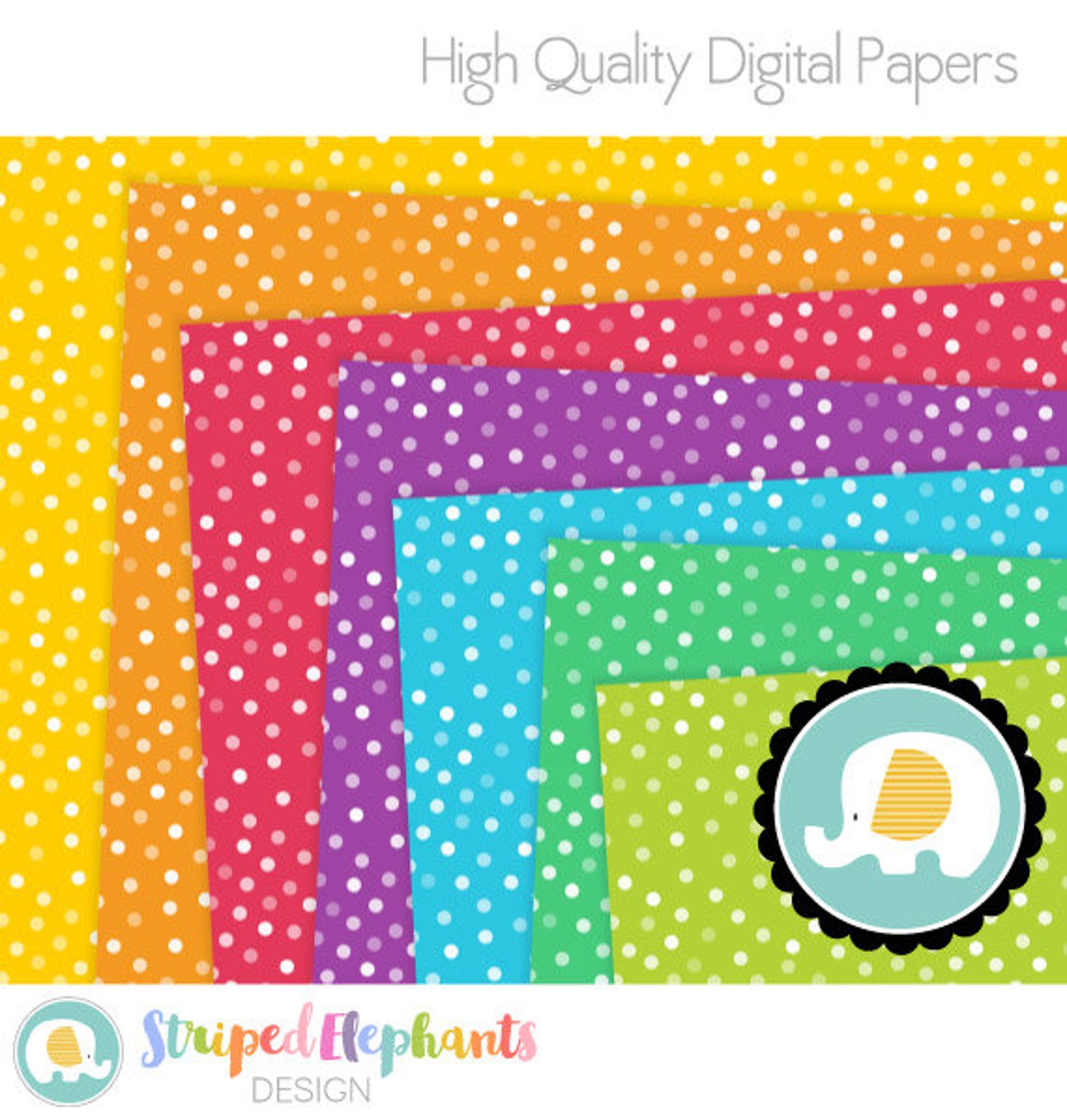 Confetti Fun Digital Papers, Dotty Digital Scrapbook Paper, Dotty ...