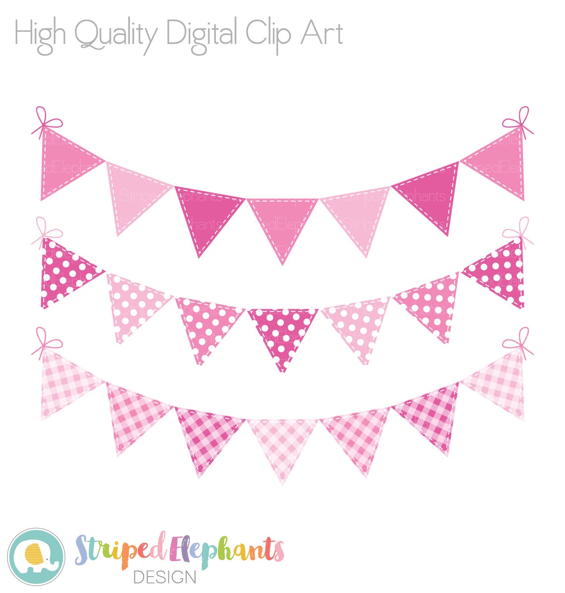 Pink Bunting Clip Art Baby Girl Bunting Flags Clipart Baby - Etsy