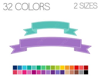 Ribbon Banner Clip Art Digital Clipart Instant Download | Etsy