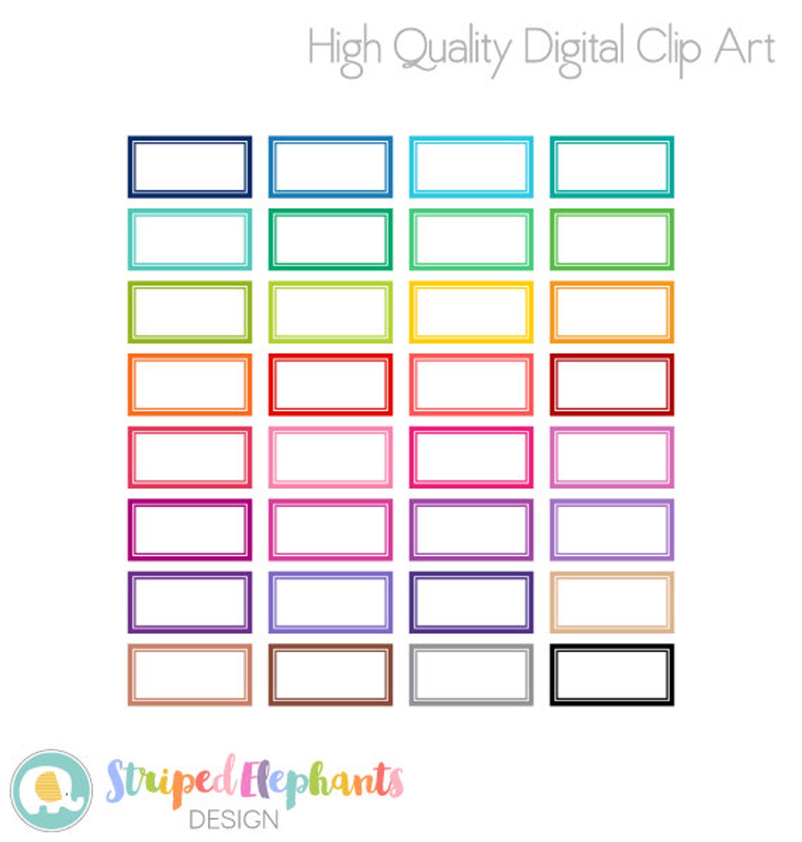 Line Rectangle Clip Art Labels Printable Labels Printable - Etsy Canada